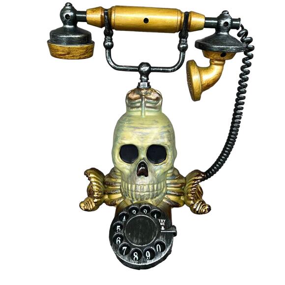 Gemmy | Holiday | Gemmy Talking Skull Rotary Telephone Halloween Prop ...
